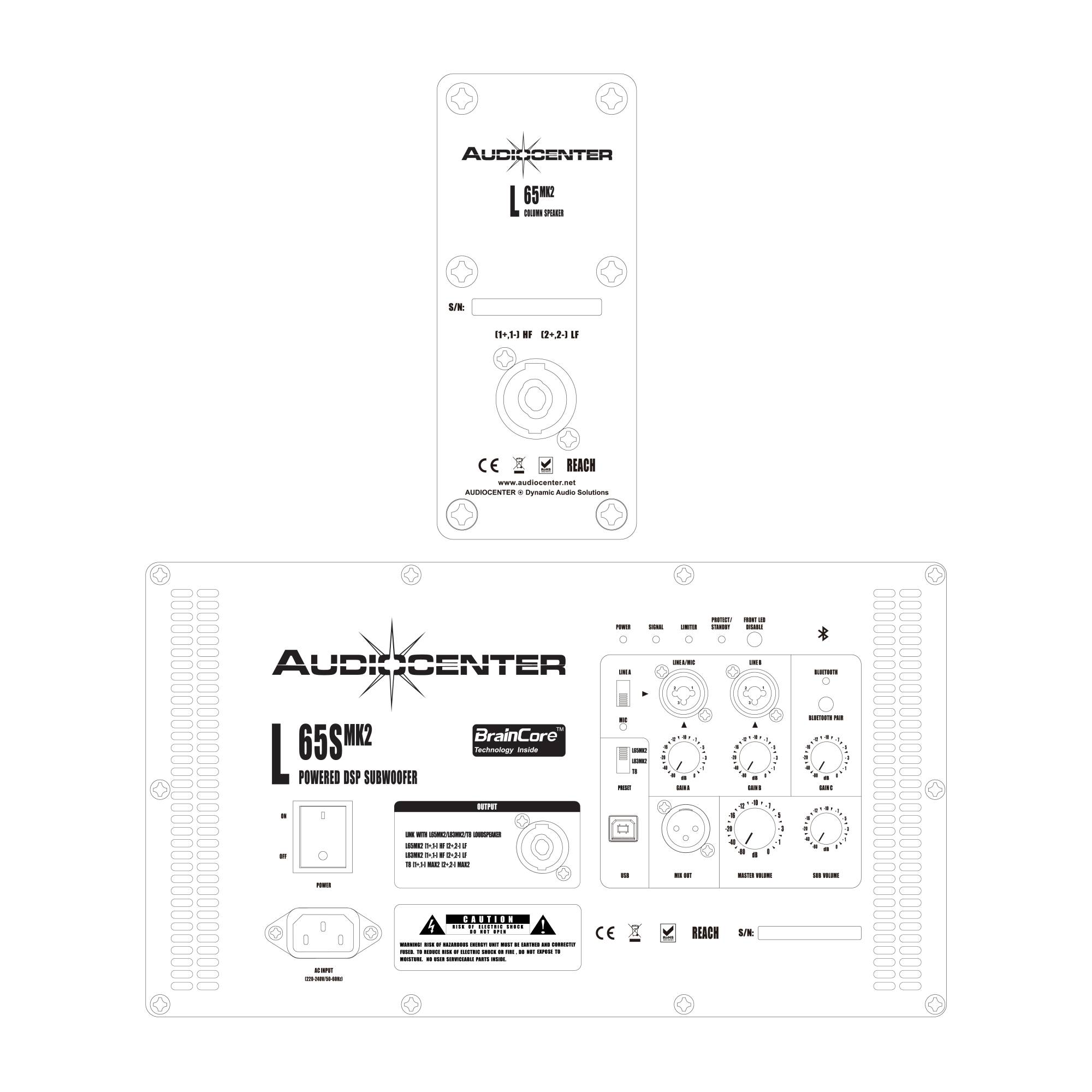 Audiocenter L65 MK2+L65S MK2 Column Loudspeaker System | AV Electronics Marketing